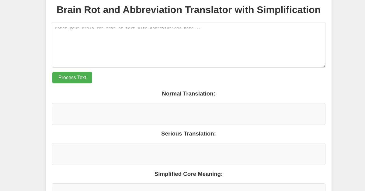 Brain Rot and Abbreviation Translator with Simplification