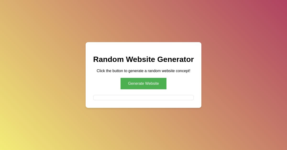 Random Website Generator