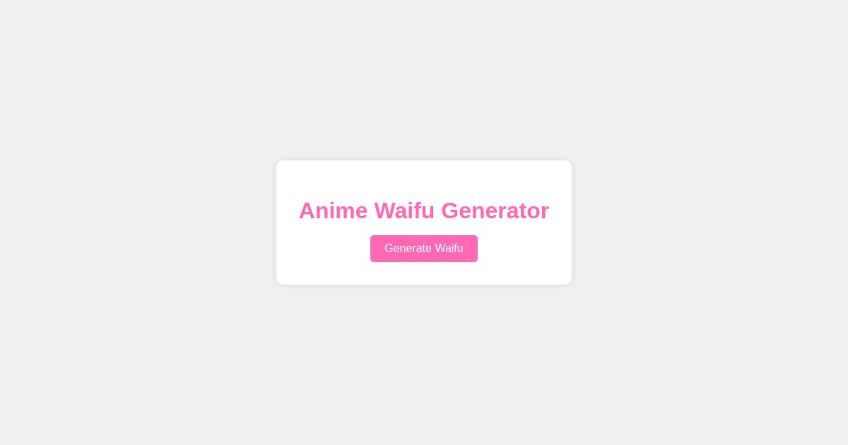 Anime Waifu Generator