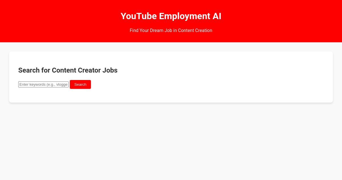 YouTube Employment AI - Find Your Dream Job in Content Creation