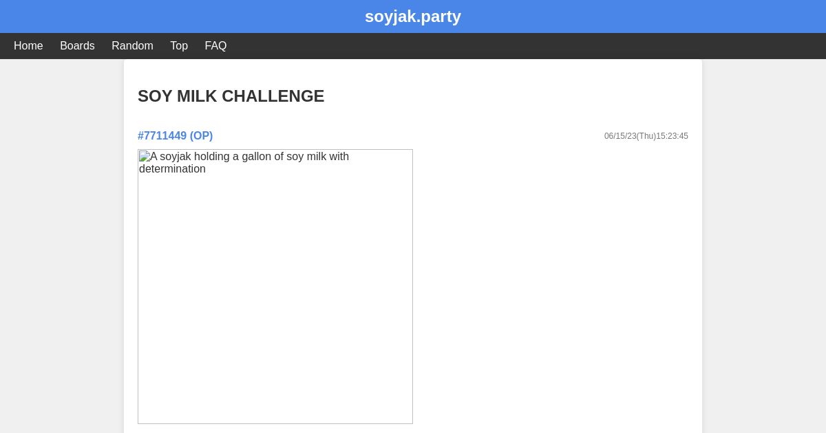 SOY MILK CHALLENGE - soyjak.party