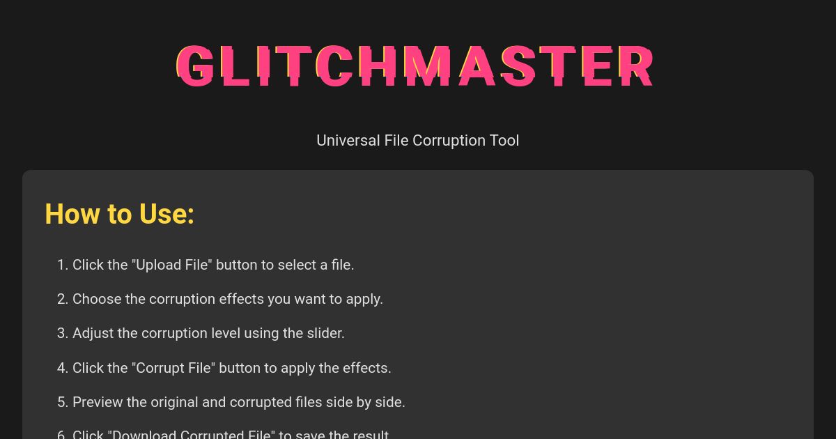 GlitchMaster - Universal File Corruption Tool st