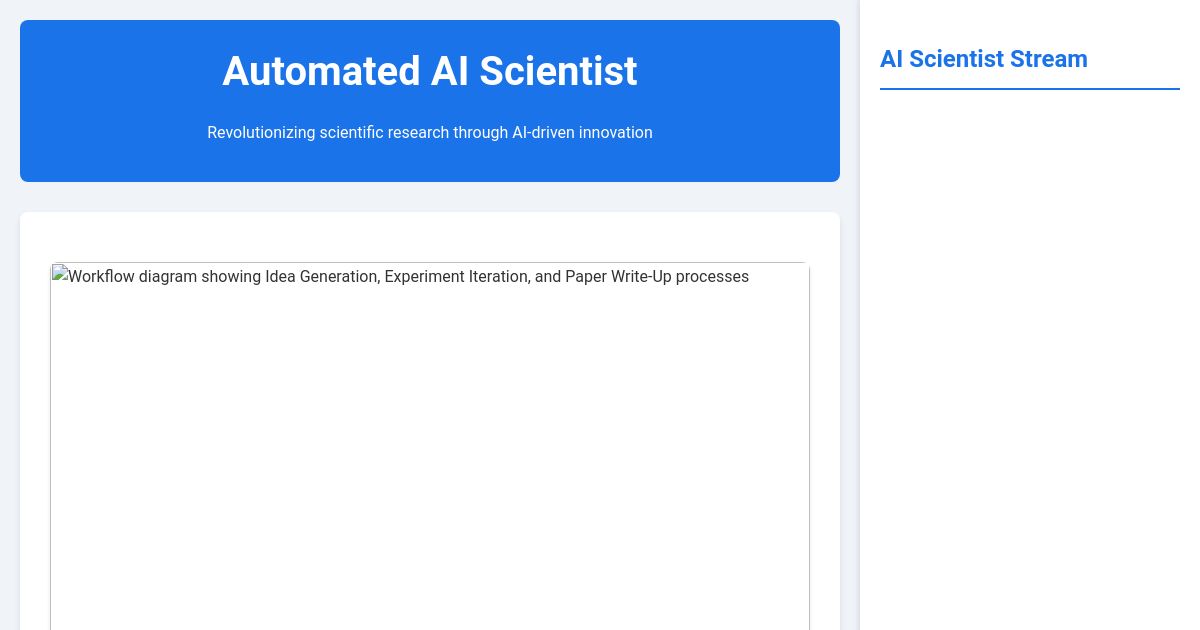 Automated AI Scientist | Sakana AI