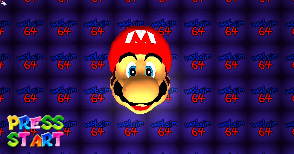 3D Environment with Mario's Head, Lighting, Custom Cursor, and Bigger ...