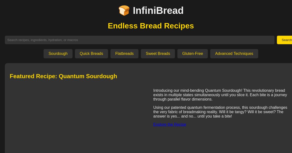 InfiniBread: Endless Bread Recipes
