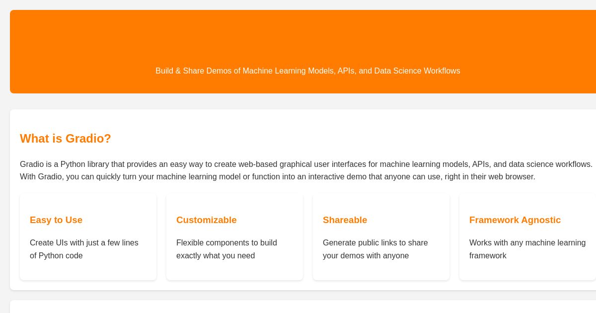 Gradio - Create UIs for Machine Learning Models