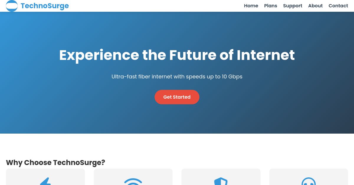 TechnoSurge - Ultra-Fast Fiber Internet for the Connected World