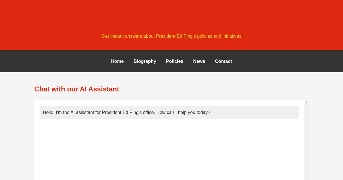 AI Assistant - Office of President Ed Ping