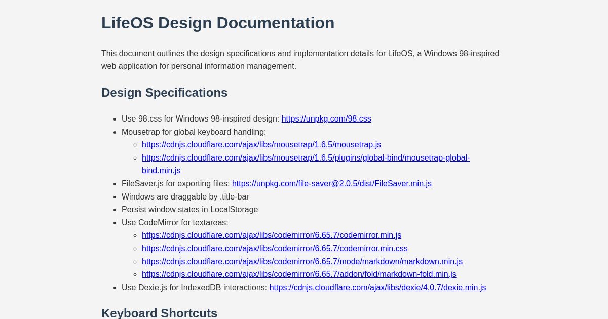 LifeOS Design Documentation