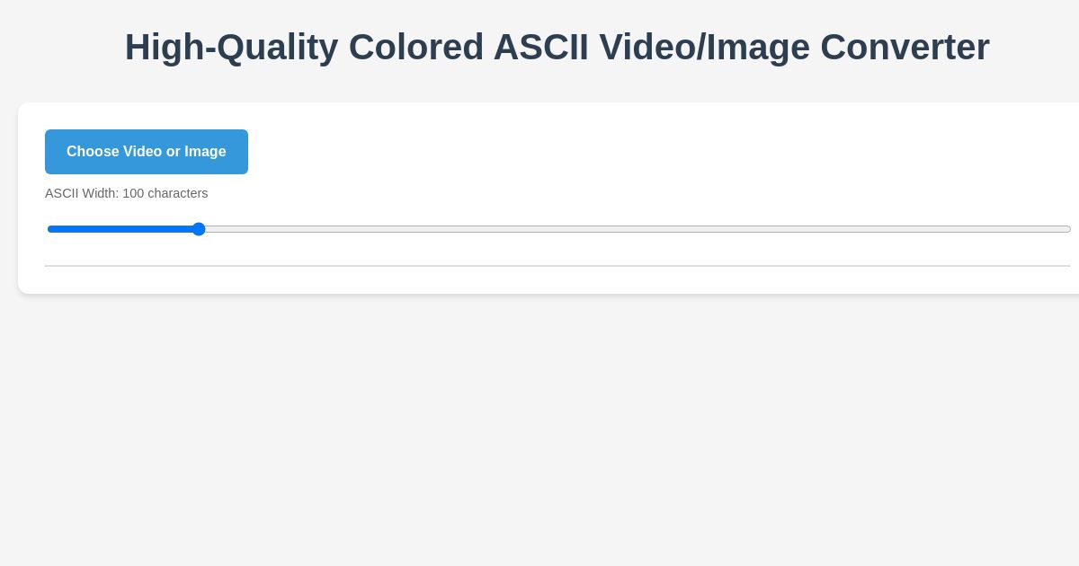 High-Quality Colored ASCII Video/Image Converter