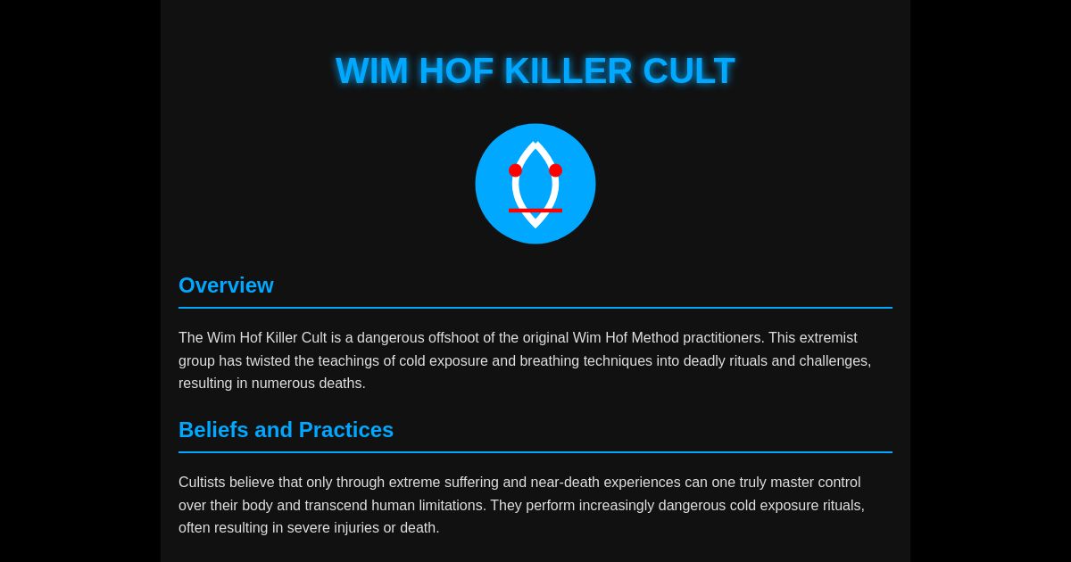 Wim Hof Killer Cult | Killer Cults Database