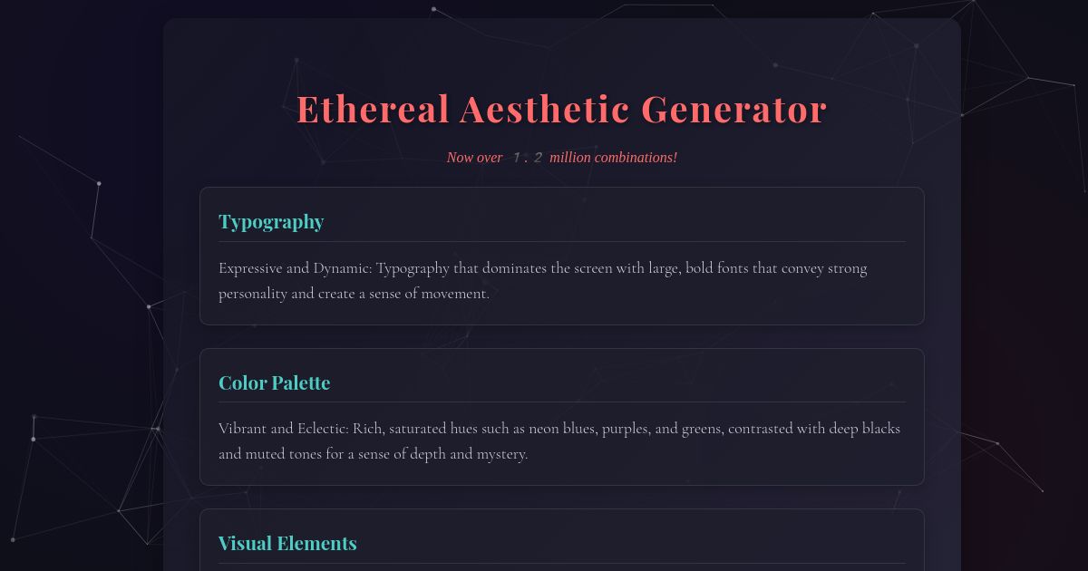 Ethereal Aesthetic Generator