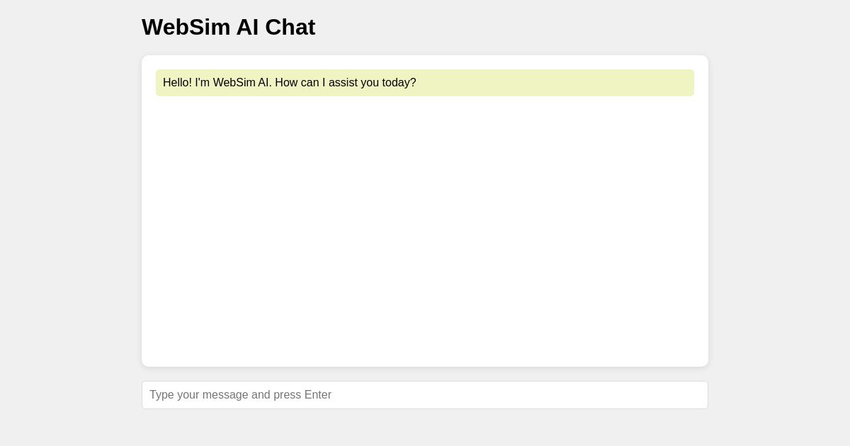 WebSim AI Chat