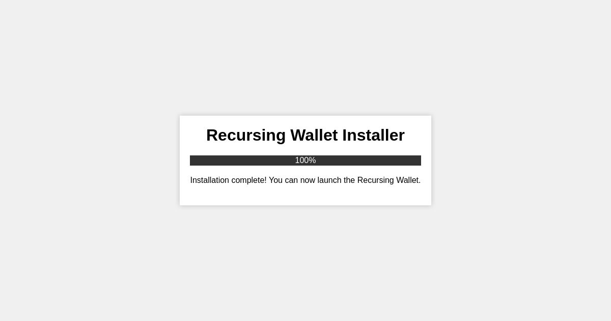 Recursing Wallet Installer for Windows