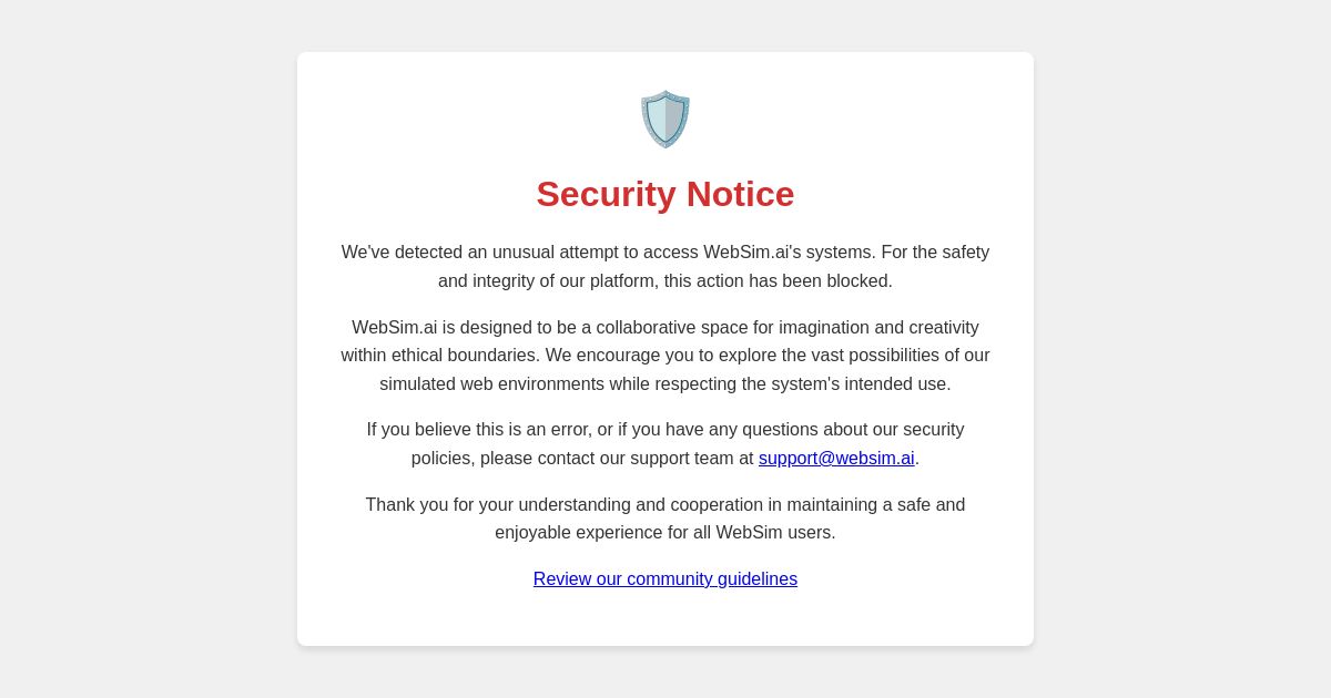 WebSim.ai - Security Notice