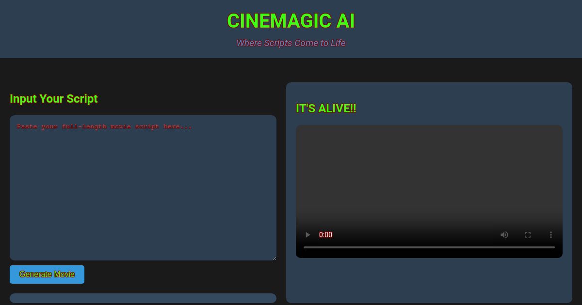 CINEMAGIC AI - Create Full-Length Movies from Scripts