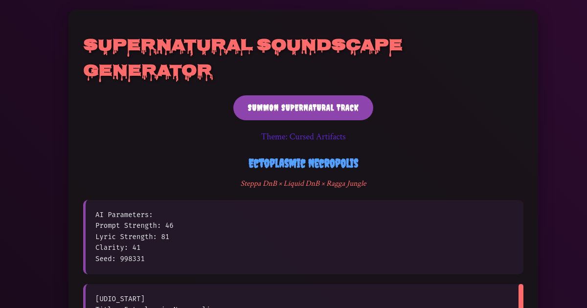 Supernatural Soundscape Generator