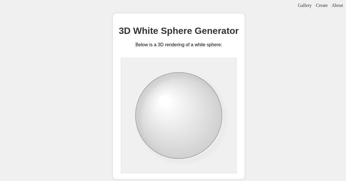 3D White Sphere Generator - WebSim.ais