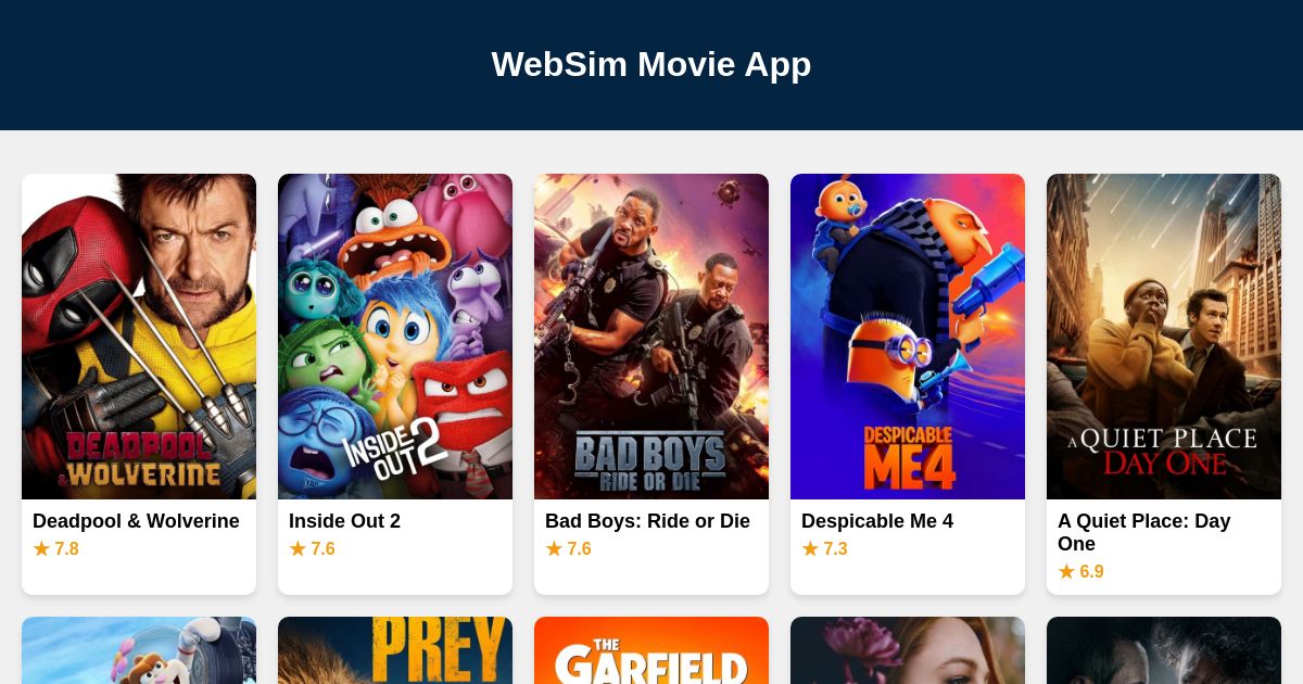 WebSim Movie App