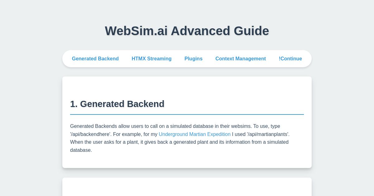 WebSim.ai Advanced Guide
