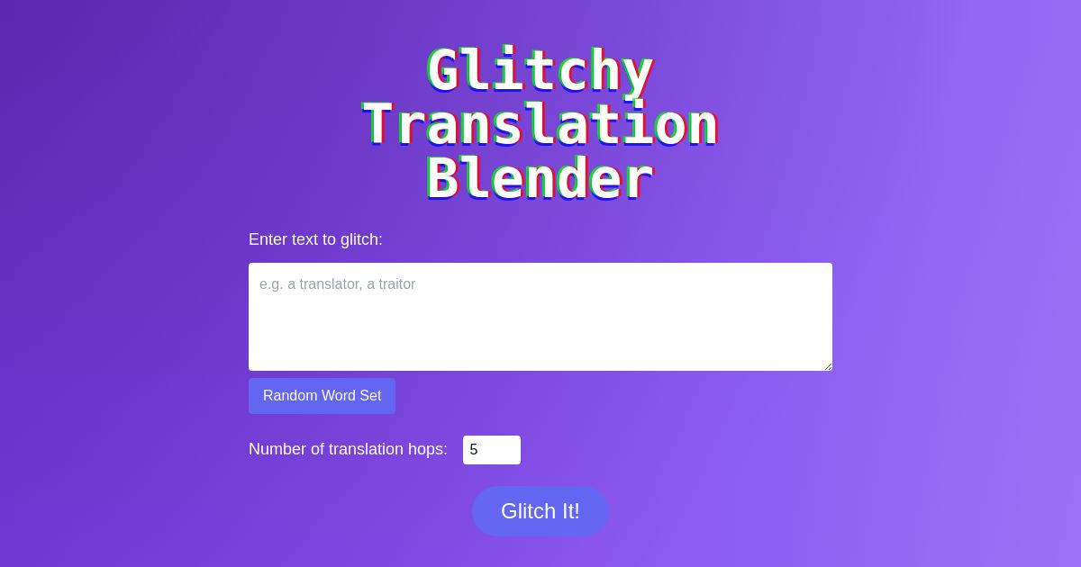 Glitchy Translation Blender