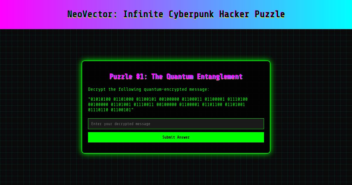 NeoVector: Infinite Cyberpunk Hacker Puzzle Game