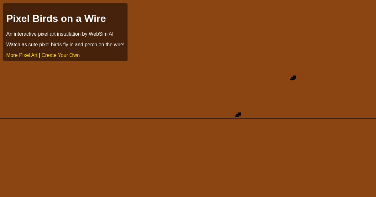 Pixel Birds on a Wire - Interactive Arts