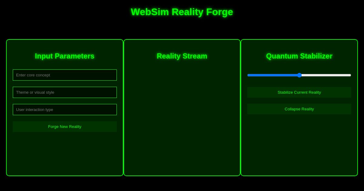 WebSim Reality Forge