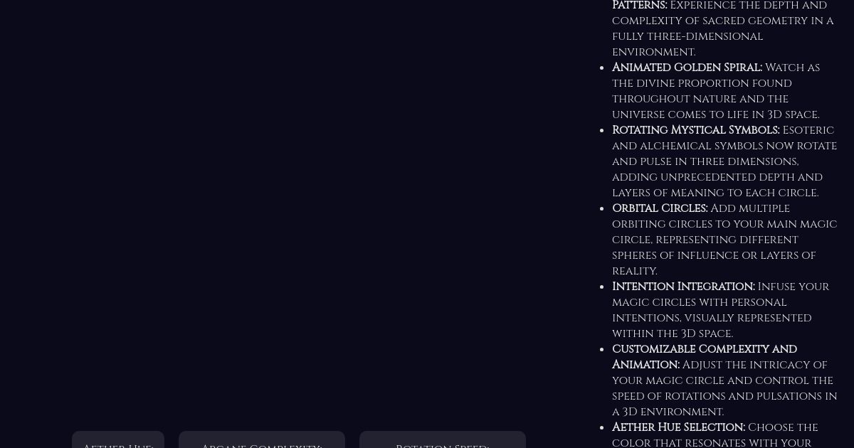 Advanced 3D Animated Magic Circle Generator - WebSim