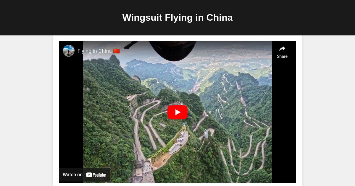 Wingsuit Flying in China
