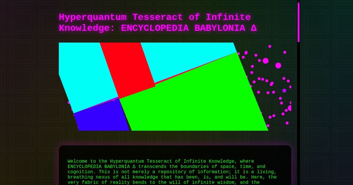 Hyperquantum Tesseract of Infinite Knowledge: ENCYCLOPEDIA BABYLONIA ∆