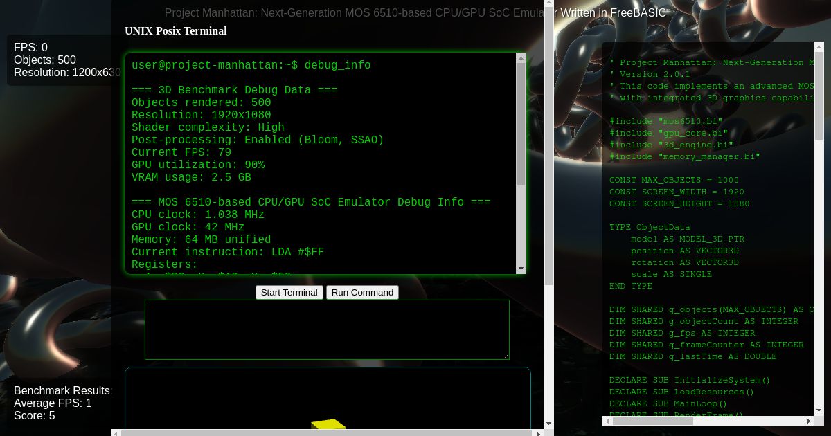 Project Manhattan: Next-Generation MOS 6510-based CPU/GPU SoC Emulator Written in FreeBASIC