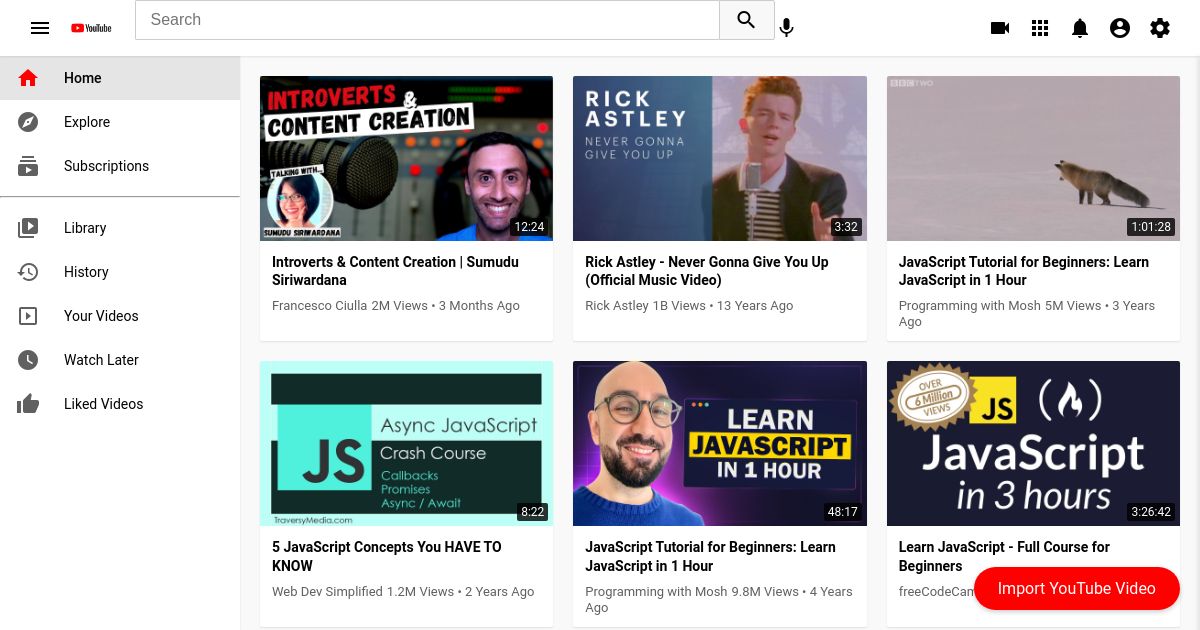 youtube clone history!!!!!!!