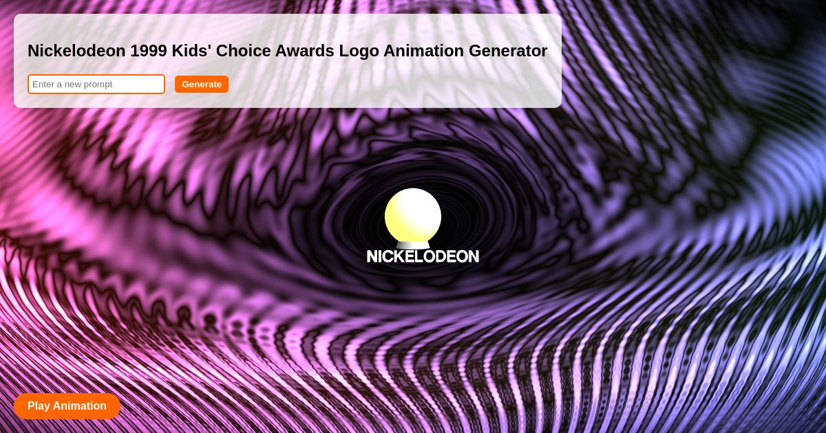 AI Animation Generator - Nickelodeon 1999 Kids' Choice Awards Logo ...