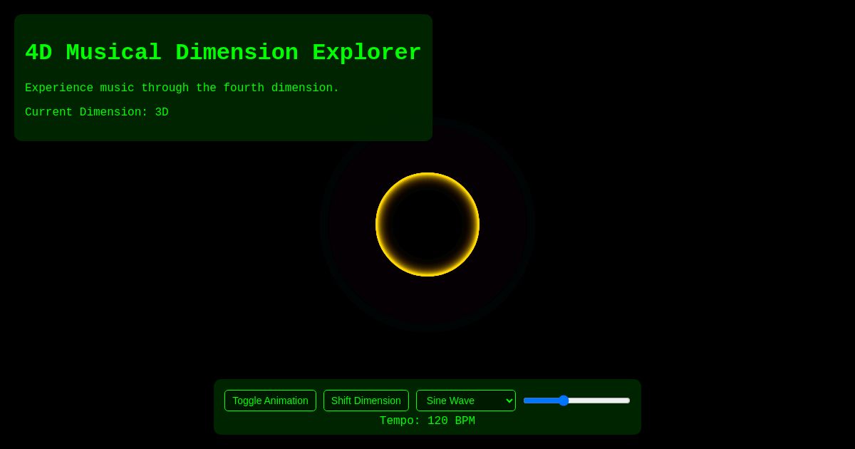 4D Musical Dimension Explorer