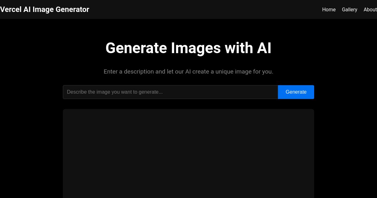 Vercel AI Image Generator