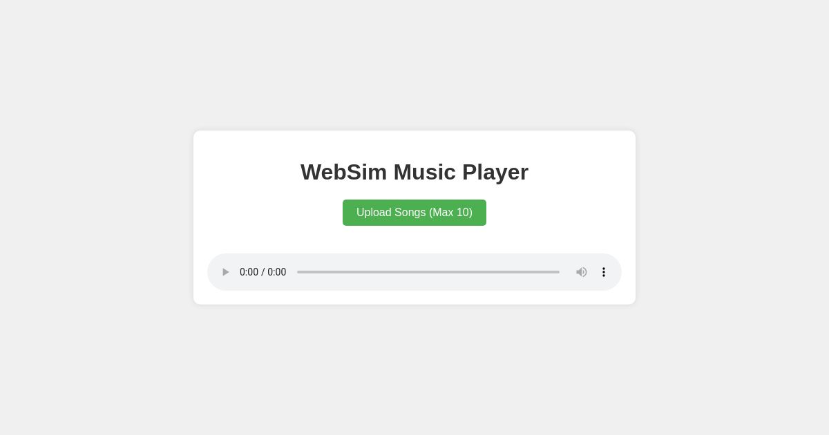 WebSim Music Player with Playlist