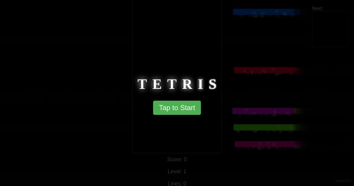 Enhanced Tetris with Matrix Background - Tap to Start