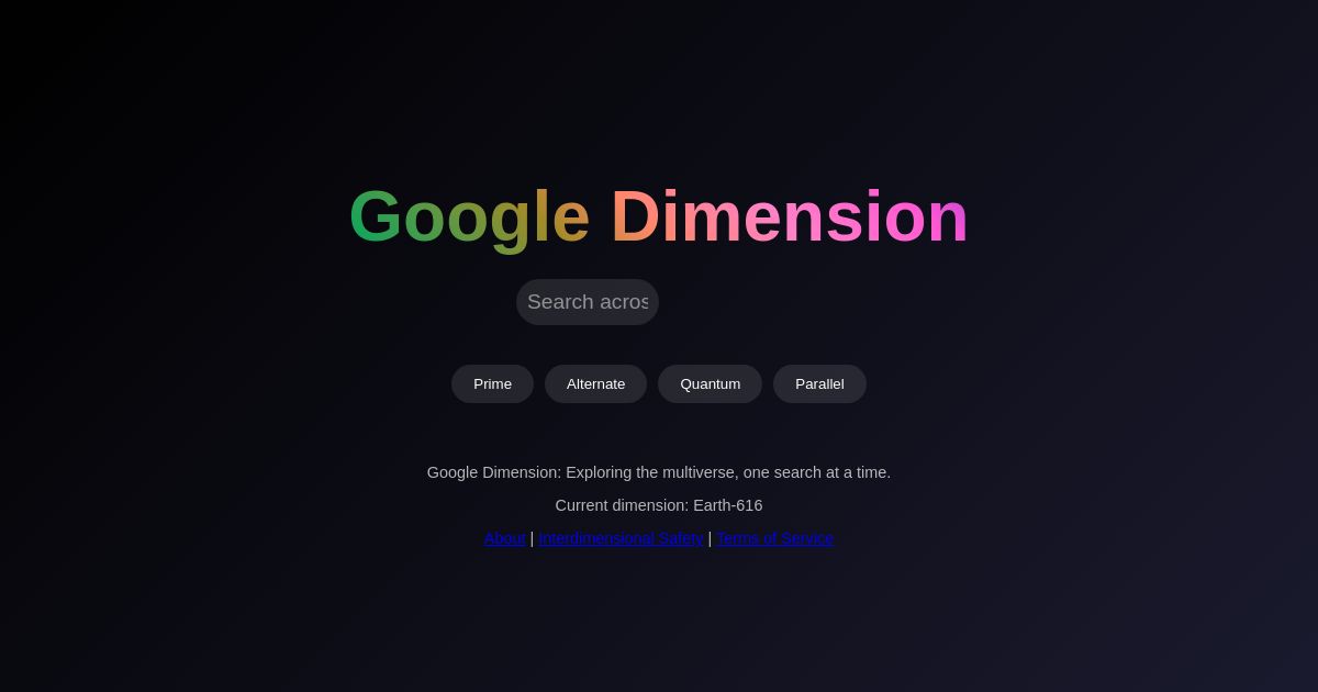 Google Dimension - Multiverse Search Engine