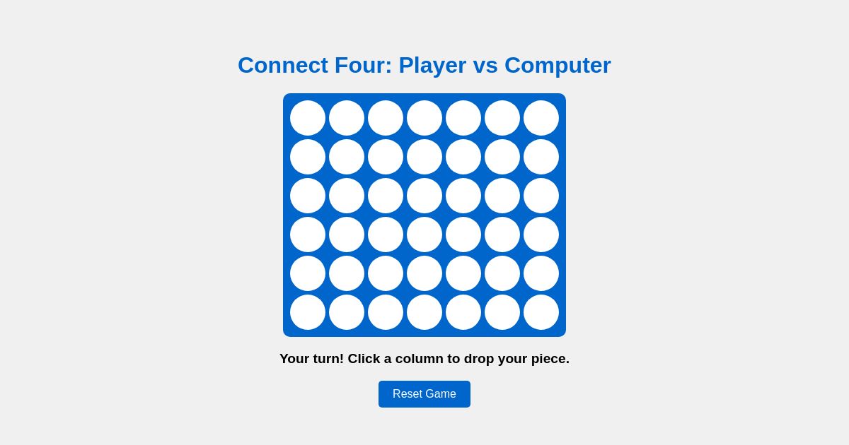 Connect Four: Player vs Computer | Games Galaxy