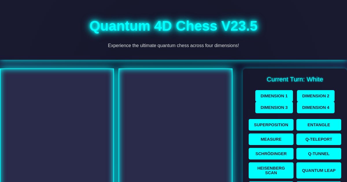 Quantum 4D Chess V23.5 - Triple A Web Browser Games