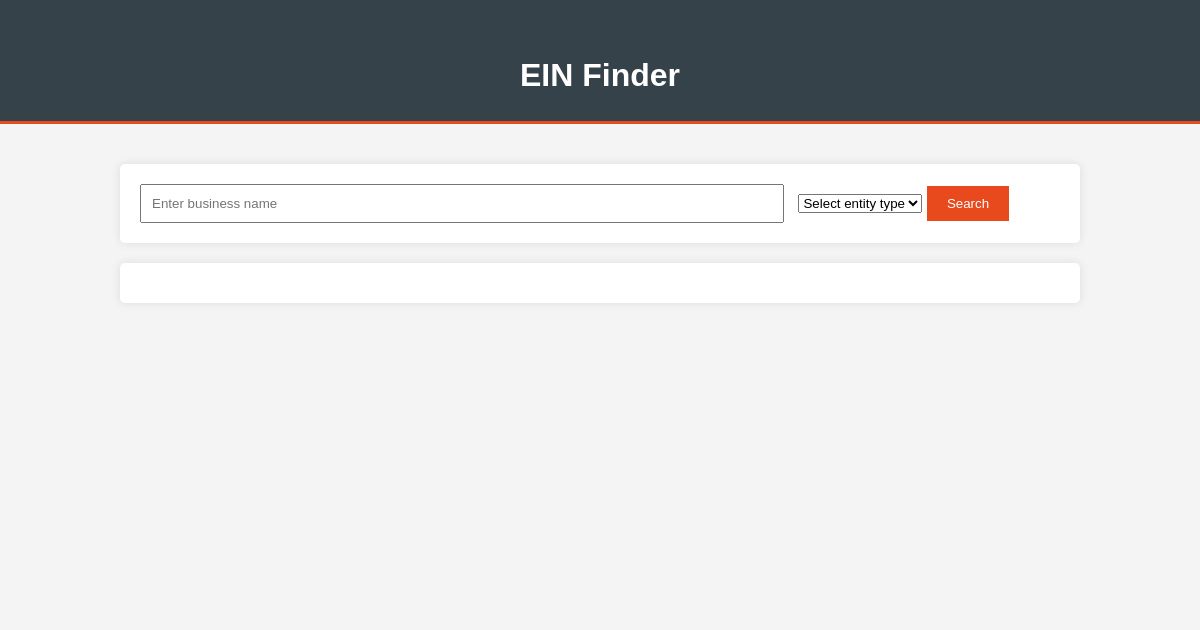 EIN Finder - Business Entity Lookup Tool