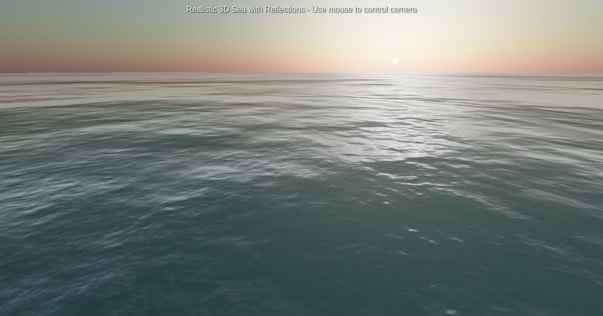 Realistic 3D Sea with Reflections - WebSim