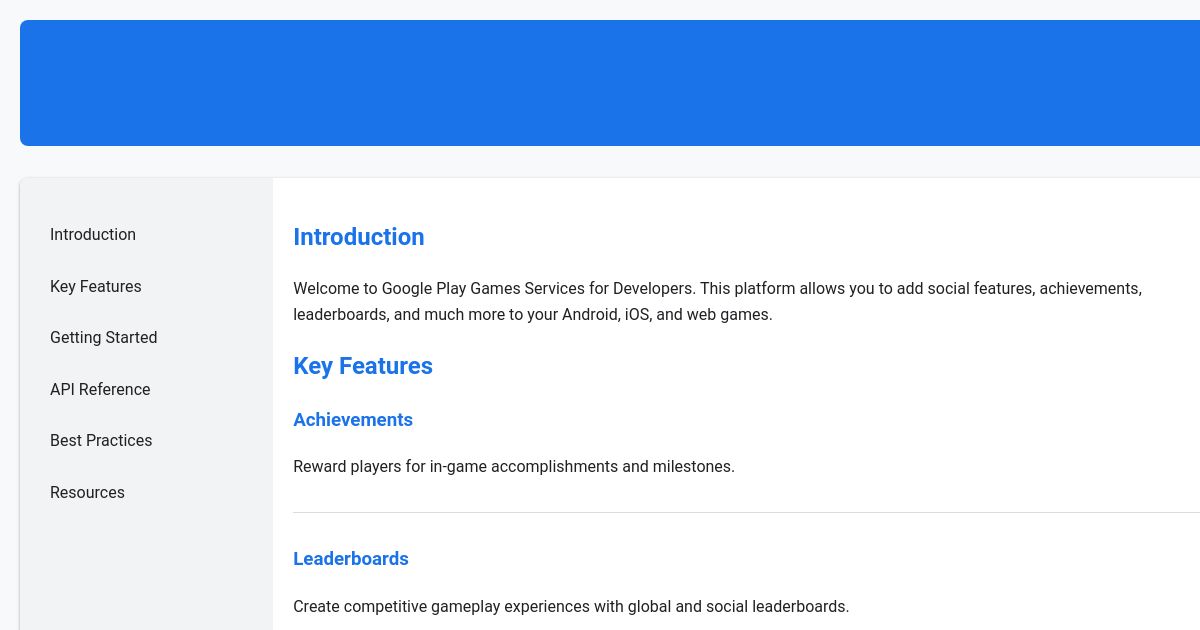 Google Play Games Services for Developers