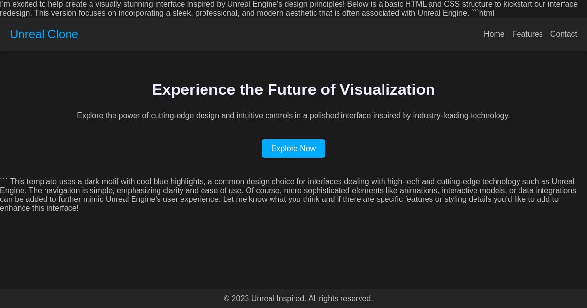 Unreal Inspired Interface