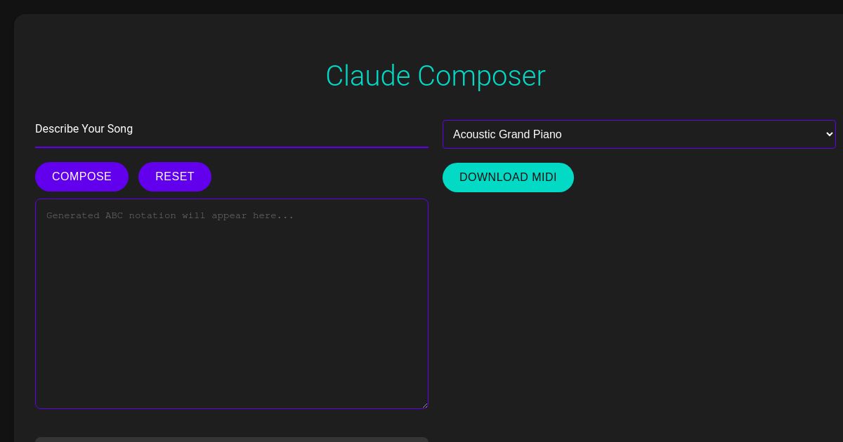 Claude Composer - AI Music Generator