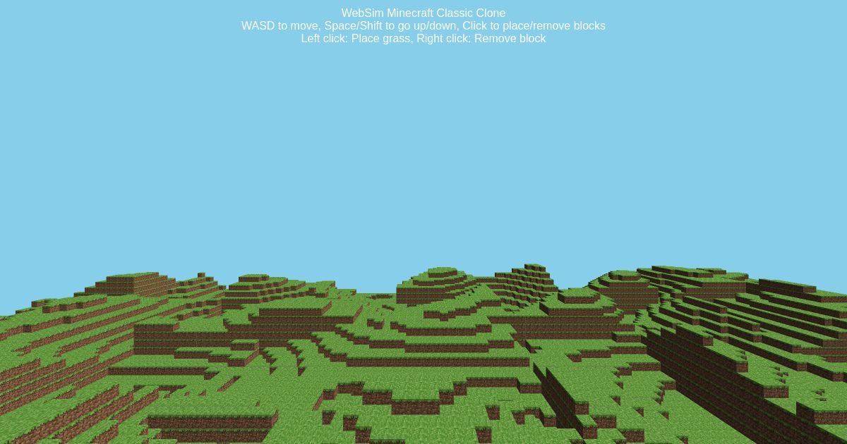 3D Minecraft Classic Clone - WebSim sc