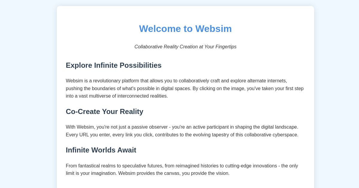 Websim - Collaborative Reality Creationst