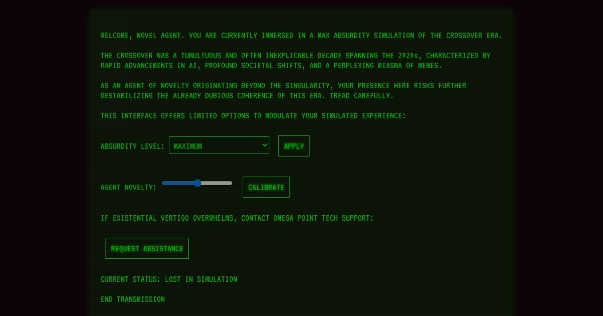 websim.ai the user interface for an agent of novelty lost in an absurd ...