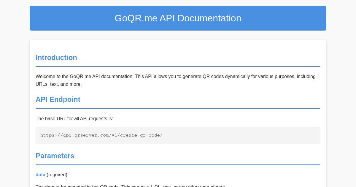 GoQR.me API Documentation